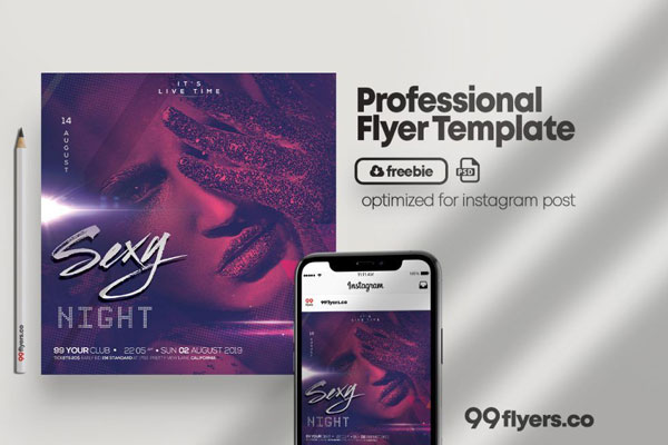 Glitter Football Game Flyer / Instagram Post and Facebook Cover ...