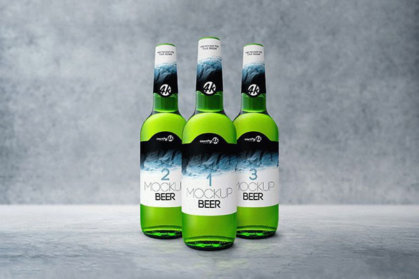 2 Beer Bottles Label Back and Front View Mockup (FREE) - Resource Boy