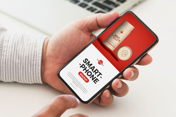Mockup Featuring Hand Holding Smartphone Free Download | Resource Boy