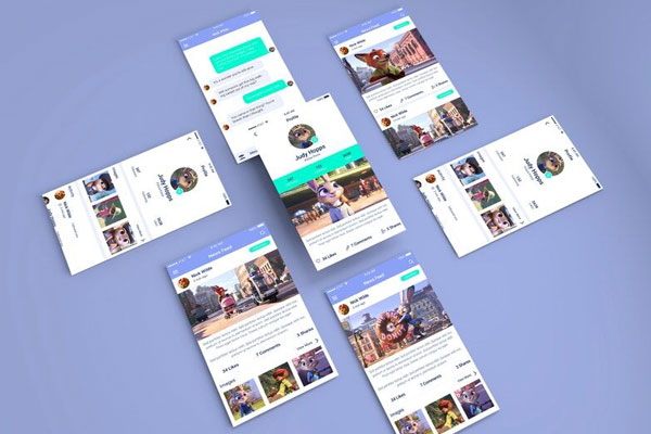 Mockup of 7 UI Screens in Isometric View Free Download | Resource Boy