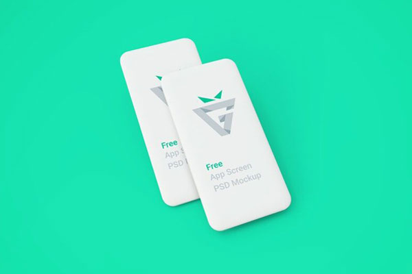 Mockup of Two Overlapping Phone Screens Laid in Perspective Free ...