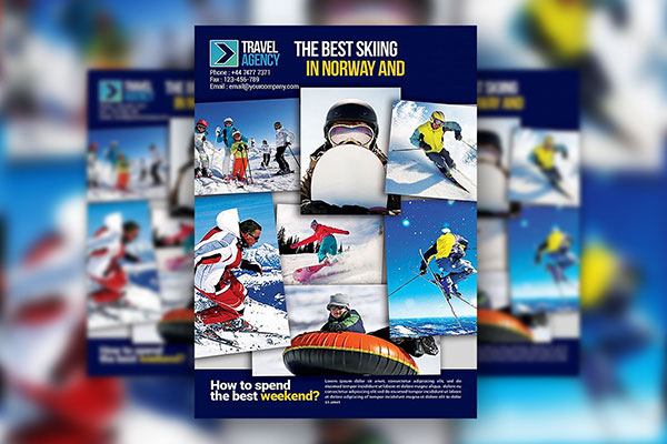 Navy Blue Travel Agency Flyer Template Free Download | Resource Boy