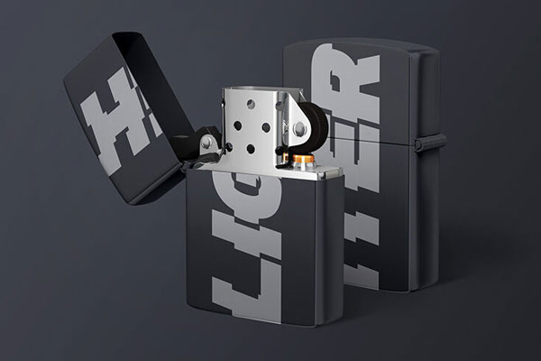 Open and Closed Metallic Zippo Lighter Mockup Free Download | Resource Boy