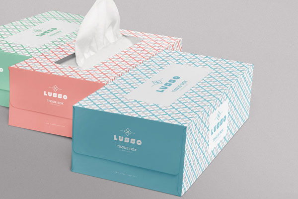 Simple 3/4 View Tissue Paper Box Mockup Free Download | Resource Boy