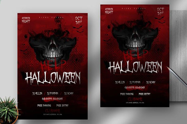 Spooky Halloween Party Flyer Template Free Download | Resource Boy