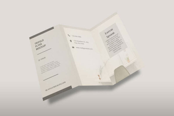 Mockup Displaying Two Different Positions of Trifold Brochure (FREE ...