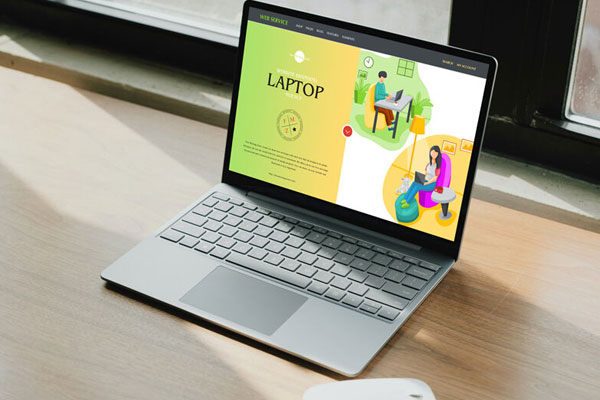 Mockup Including a Laptop Back Cover in a Realistic Stetting Free ...