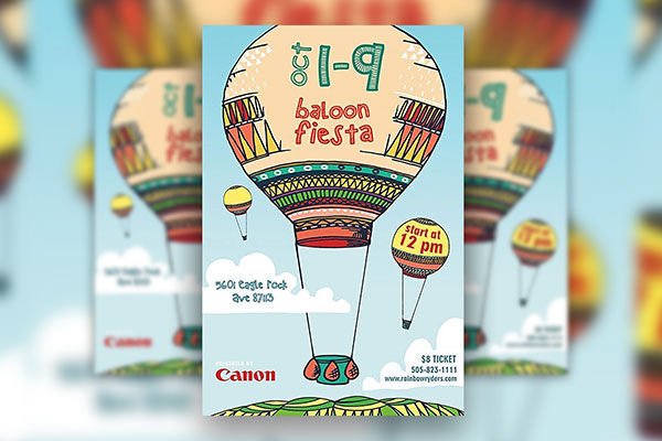 2 Illustrated Balloon Fiesta Flyer Templates Free Download | Resource Boy