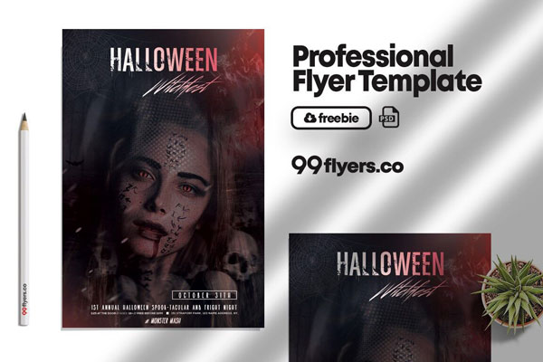 Dark Spooky Halloween Party Flyer Template Free Download | Resource Boy