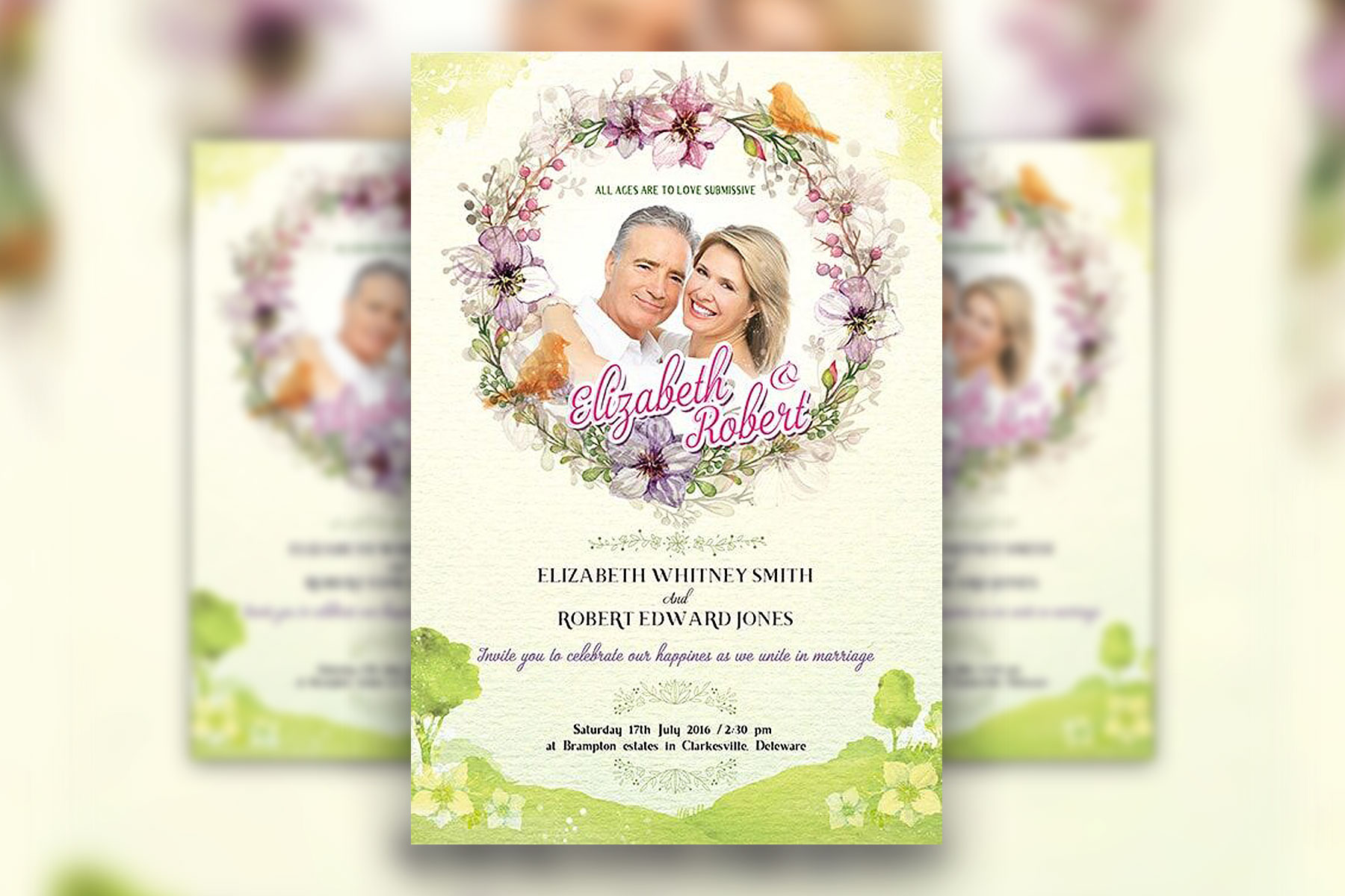 Floral Wedding Invitation And Flyer Template FREE Resource Boy