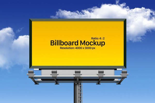 Front View of a City Billboard in Front of Modern Buildings Free ...