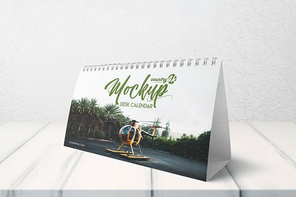 Horizontal Calendar Mockup in Two Different Angles Free Download ...