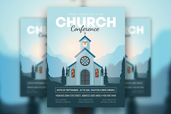 Clean, Modern Church Flyer Template Free Download | Resource Boy