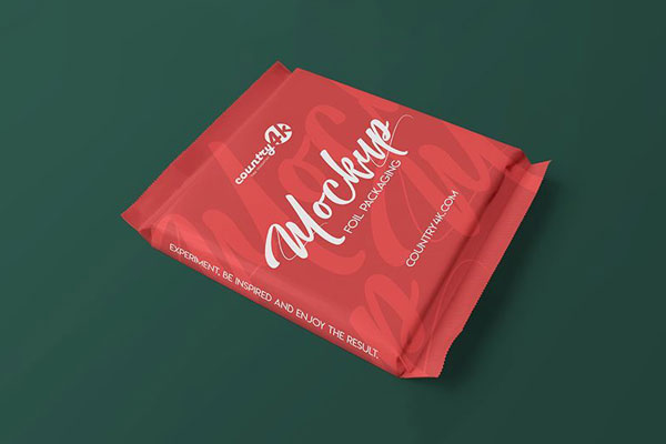 Perspective View of Foil Packaging Mockup Free Download | Resource Boy