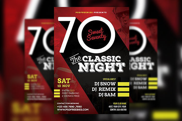 Retro Classic Concert and Nightclub Party Flyer Template Free Download ...