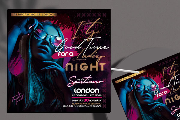 Abstract Nightclub Party Flyer Template (FREE) - Resource Boy