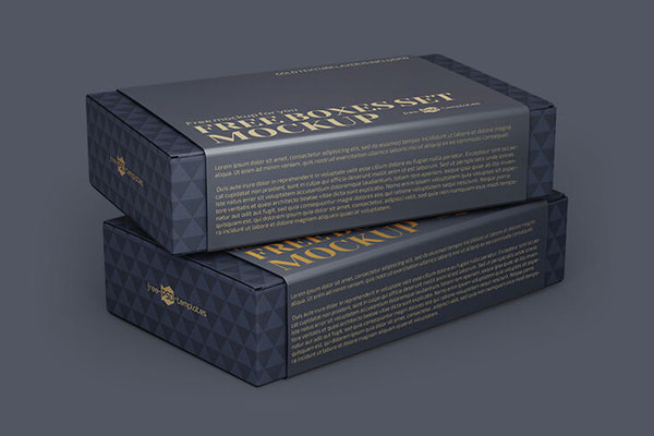 Three Classy Boxes with Sleeves Mockups Free Download | Resource Boy