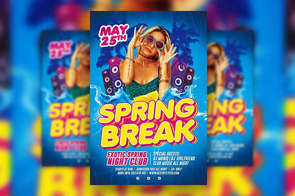 Floral Spring Party Flyer Template Free Download | Resource Boy