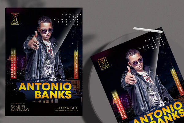 Urban DJ Performance Flyer Template Free Download | Resource Boy