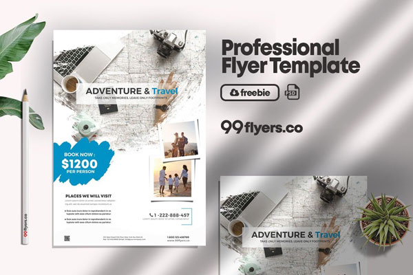 White Modern Holiday Travel Business Flyer Template Free Download ...