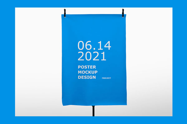 Mockup Showing Front View of Standing Poster (FREE) - Resource Boy