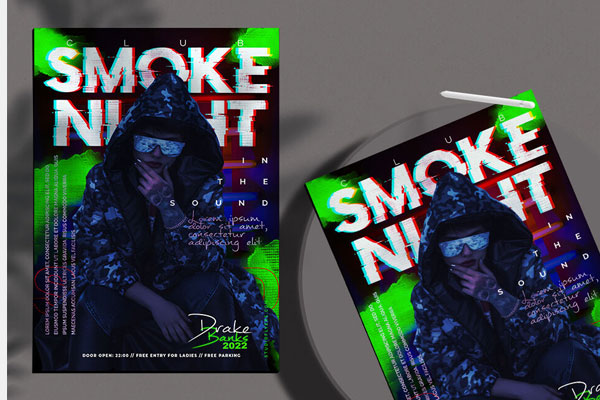 Dark Grunge Nightclub Event Flyer Template Free Download | Resource Boy