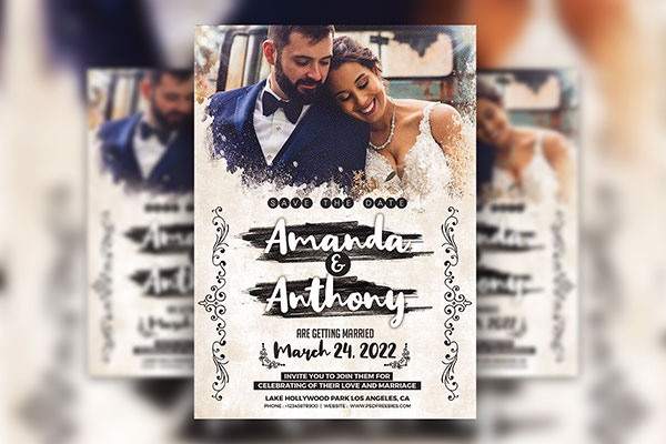 Elegant 5x7 Wedding Invitation Card Template Free Download | Resource Boy