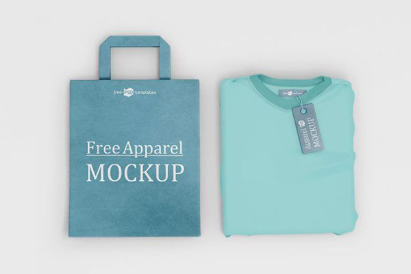 Four Apparels, Hang Tags and Shopping Bag Mockups Free Download ...