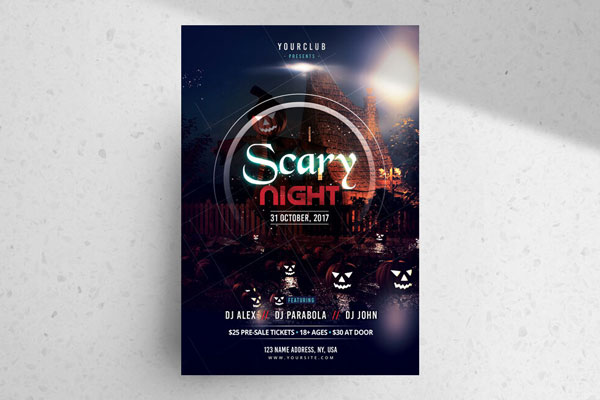 Spooky Black and White Halloween Flyer Template (FREE) - Resource Boy