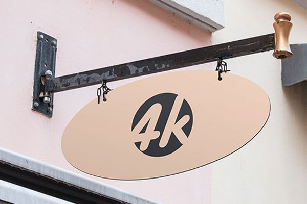 Mockup Showcasing Elliptical Shop Signboard Free Download | Resource Boy