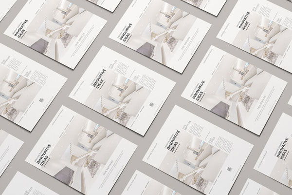 Overhead Shot US Letter Size Flyer Grid Mockup Free Download | Resource Boy