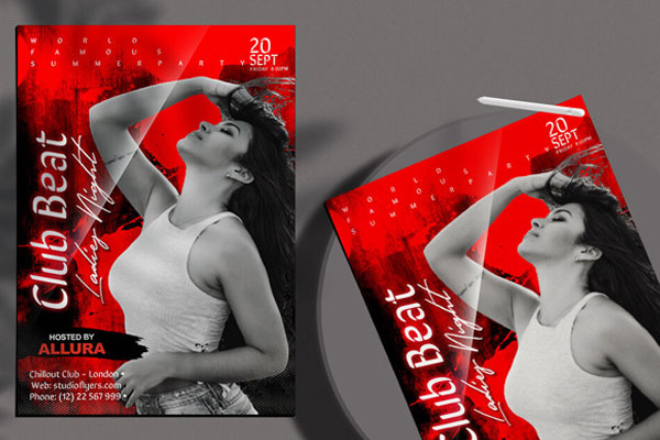 Red Modern Club Party Flyer Template Free Download | Resource Boy