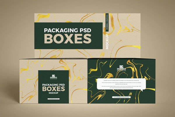 Set of Three Horizontal Packaging Boxes Mockup Free Download | Resource Boy