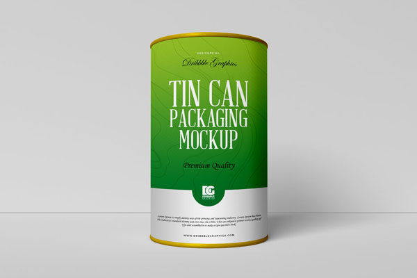 Front Side of a Beverage Tin Can Mockup (FREE) - Resource Boy