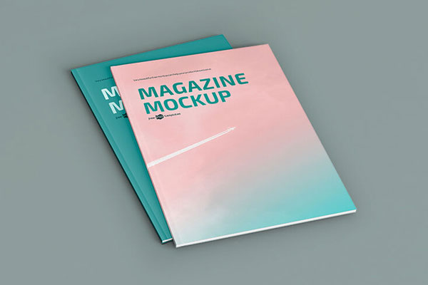 Top Side View of Open Magazine Mockup Free Download | Resource Boy