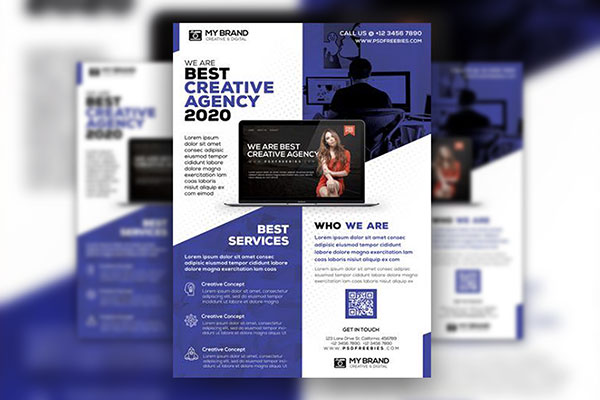 4 Geometric, Modern Business and Corporate Flyer Templates in Different ...