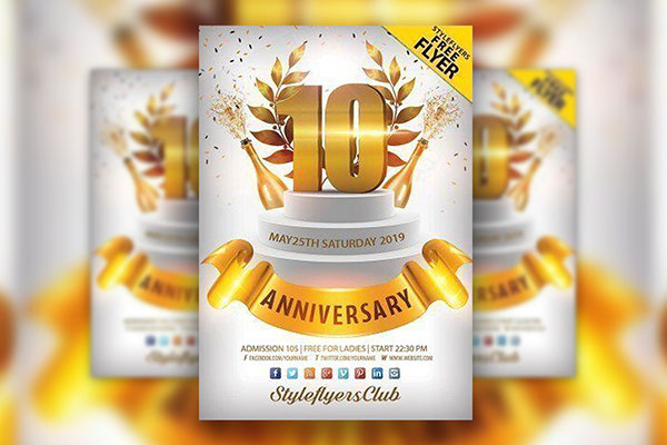 Silver Anniversary Flyer Template Anniversary Party PSD Flyer Template