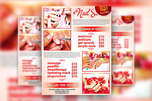 Clean Grid Nail Salon Flyer and Facebook Cover Template Free Download ...