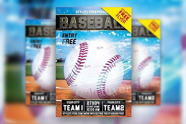 Colorful Baseball Sport Flyer Template Free Download | Resource Boy