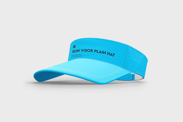 Front and 3/4 View of 3 Sun Visor Plain Hat Mockups Free Download ...