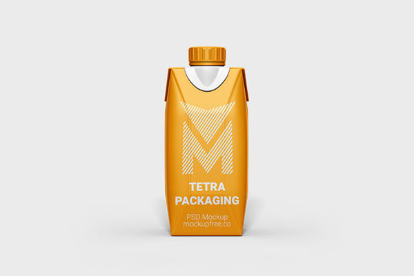 Front, Top, and 3/4 View of Three Tetra Packaging Mockups Free Download ...