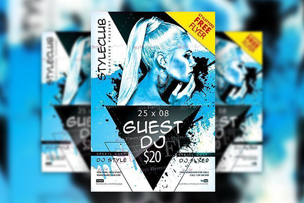 Geometric Color-Splash Nightclub Event Flyer Template Free Download ...