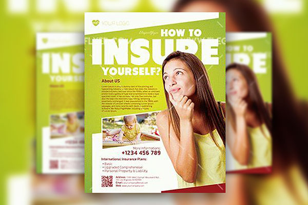 Geometric, Modern Insurance Company Flyer Along with Facebook Cover ...