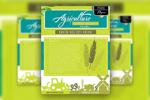 Green Illustrated Agriculture Farming Flyer Template Free Download ...