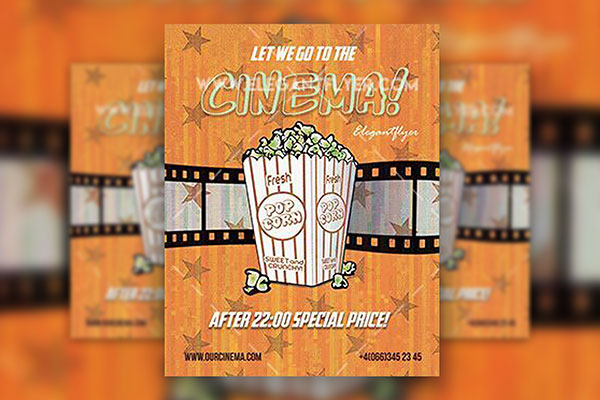 Illustrated Starry Cinema Flyer Template and Facebook Cover Free ...