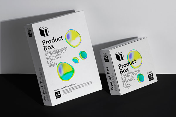 Mockup of 2 Packaging Boxes in Different Sizes Free Download | Resource Boy