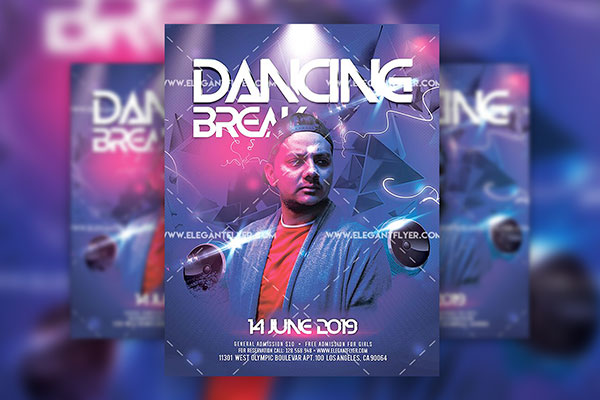 Modern Sparkly Break Dance Flyer Template Free Download | Resource Boy