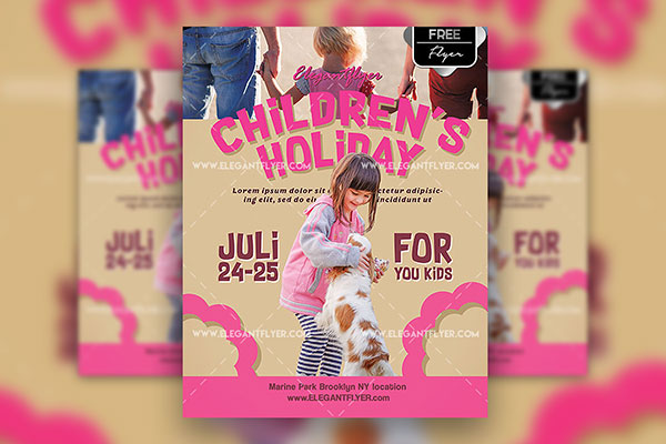 Neat Creative Children's Holidays Flyer Template and Facebook Cover ...