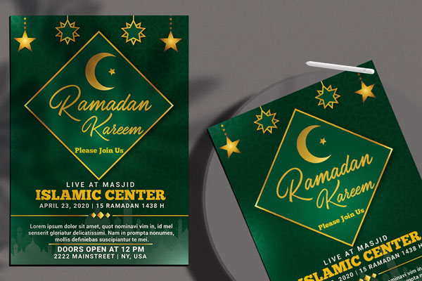 Ornamental Minimalistic Ramadan Kareem Event Flyer Template Free ...
