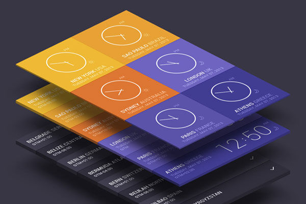 Perspective View Isometric UI Mockup in Different Depth Sizes Free ...